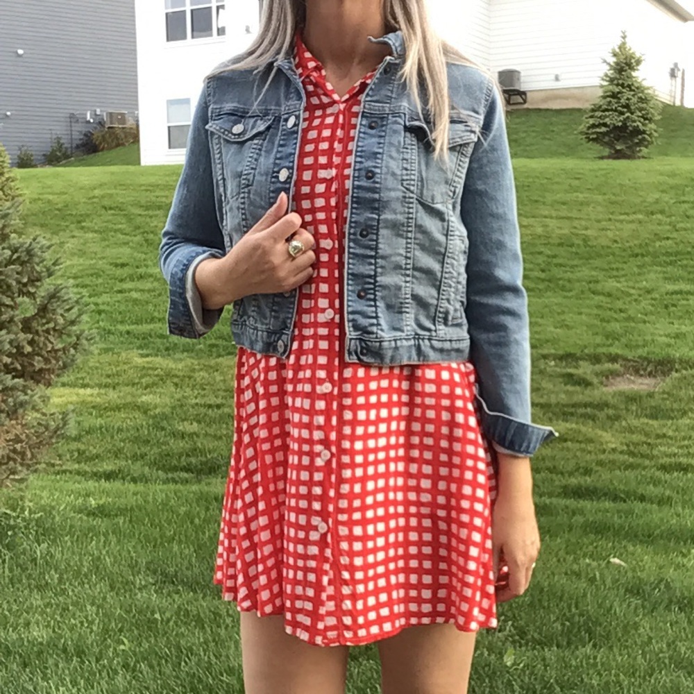 11 1 Tylho Anthropologie Check Rayon Dress S M (B3 - Gem